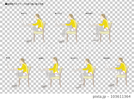 Example of bad sitting style for long desk work - Stock Illustration ...