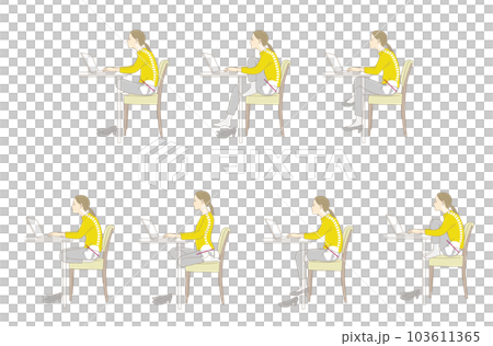 Example of bad sitting style for long desk work - Stock Illustration ...