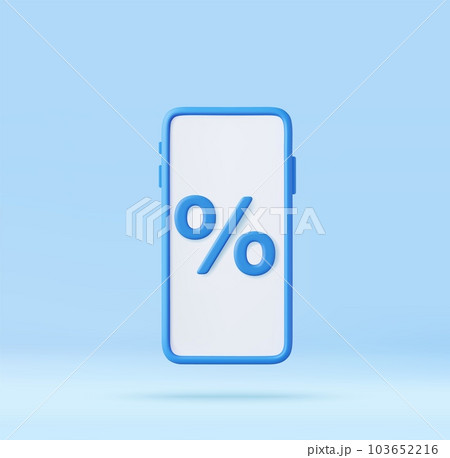 3D Phone with percentage on screenのイラスト素材 [103652216] - PIXTA