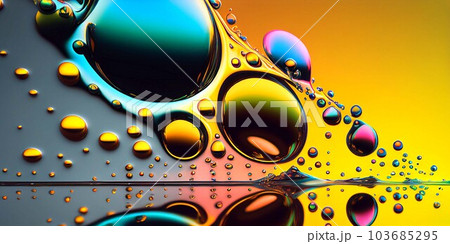 abstract oil drops and bubbles background. AI...のイラスト素材 [103685295] - PIXTA