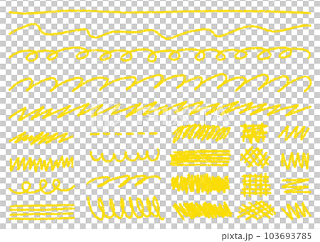 Crayon material Rough hand drawn line set - Stock Illustration ...