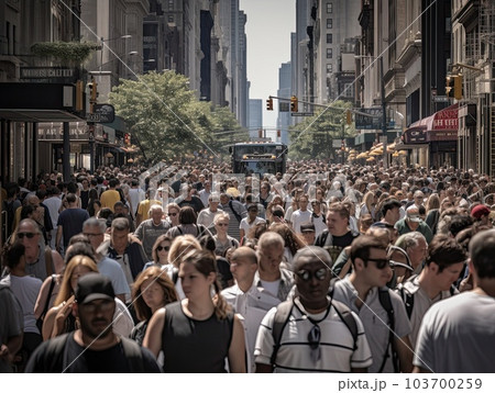 Generative AI illustration of crowd of...のイラスト素材 [103700259] - PIXTA