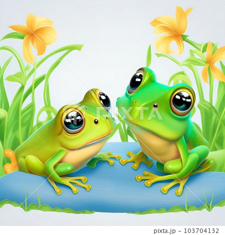 AIで生成したカエルのイラストのイラスト素材 [103704132] - PIXTA