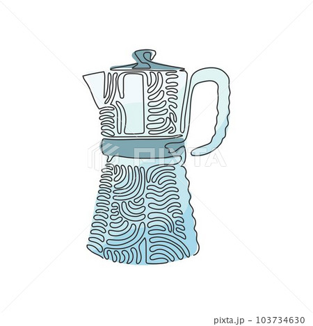 Single one line drawing Italian coffee maker,...のイラスト素材 [103734630] - PIXTA