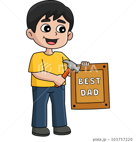 Best Dad Cartoon Colored Clipart Illustrationのイラスト素材 [103757220] - PIXTA