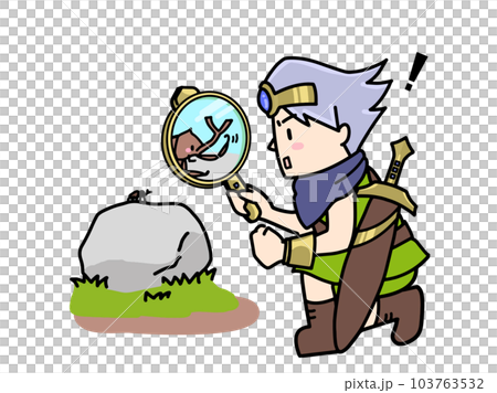 Illustration of a brave man finding something... - Stock Illustration ...