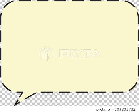Rounded rectangle speech bubble dashed line yellow - Stock Illustration ...