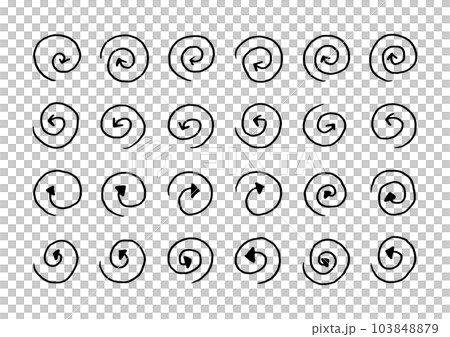 hand drawn loose rotating arrow - Stock Illustration [103848879] - PIXTA