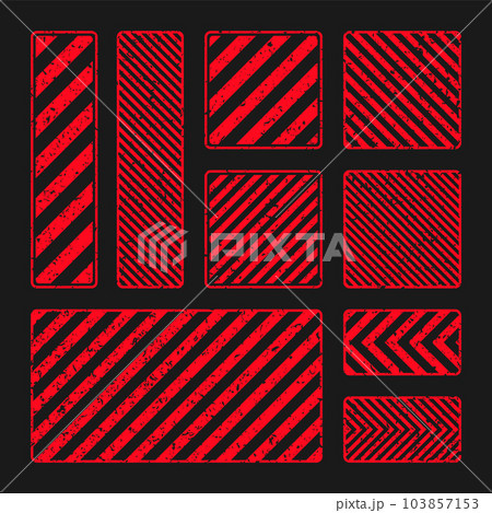 Various red grunge warning signs with diagonal...のイラスト素材 [103857153 ...