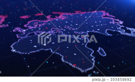 Map wireframe with a location mark technology...のイラスト素材 [103858692] - PIXTA