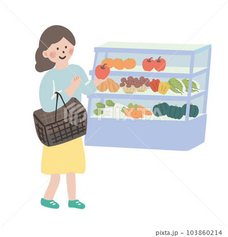 商品を選ぶ女性のイラスト素材 [103860214] - PIXTA