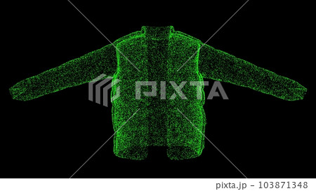 3D jacket on black background. Object made of...のイラスト素材 [103871348] - PIXTA