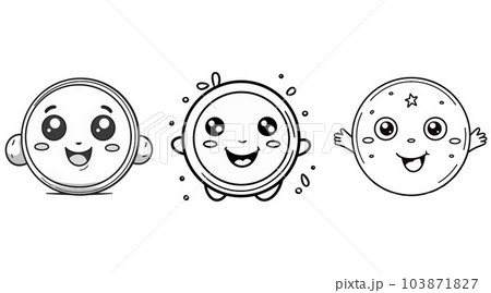 Set of Ball Character, High Quality Lineartのイラスト素材 [103871827] - PIXTA