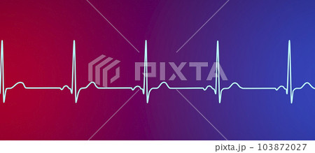 A normal electrocardiogram, 3D illustration...のイラスト素材 [103872027] - PIXTA