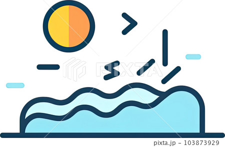 Rising Sea Levels Cartoon Styleのイラスト素材 [103873929] - PIXTA