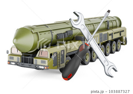 Scud missile, mobile short-range ballistic...のイラスト素材 [103887327] - PIXTA