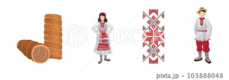 Cultural Symbols of Romania and Traditional...のイラスト素材 [103888048] - PIXTA