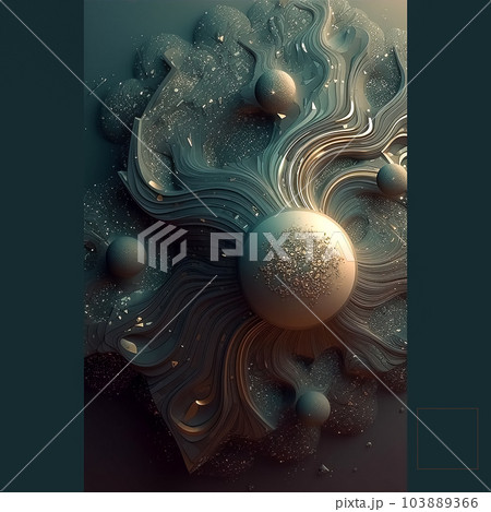 Metal abstract object structure from waves,...のイラスト素材 [103889366] - PIXTA