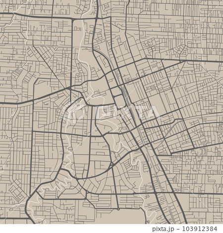 Vector map of Medan, Indonesia. Urban city road...のイラスト素材 [103912384 ...