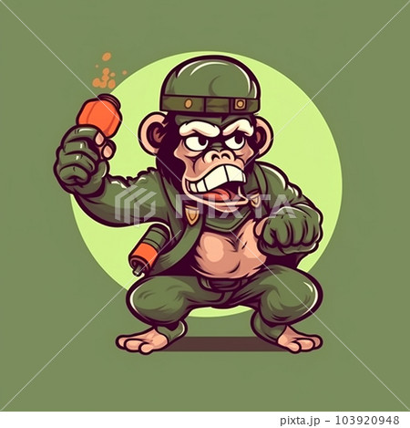 Angry Monkey With Gun