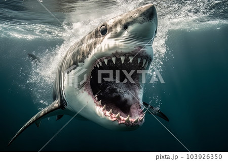 Shark Mouth Open Side View