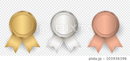 Vector Gold, silver, and bronze seal with...のイラスト素材 [103936396] - PIXTA