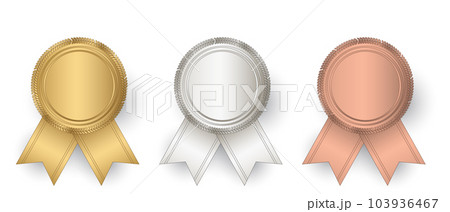 Vector Gold, silver, and bronze seal with...のイラスト素材 [103936467] - PIXTA