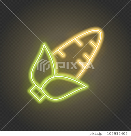 Corn neon icon. Corn neon sign. Gardening and...のイラスト素材 [103952403] - PIXTA