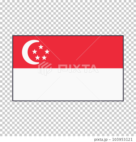 Singapore flag icon in flat design. vector. - Stock Illustration ...