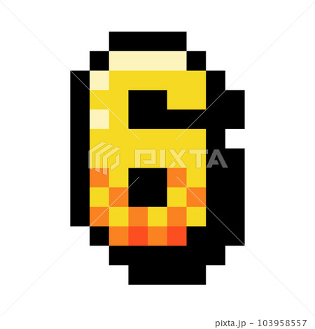 Pixel 8 Bit Number Six or Numeral Vector...のイラスト素材 [103958557] - PIXTA