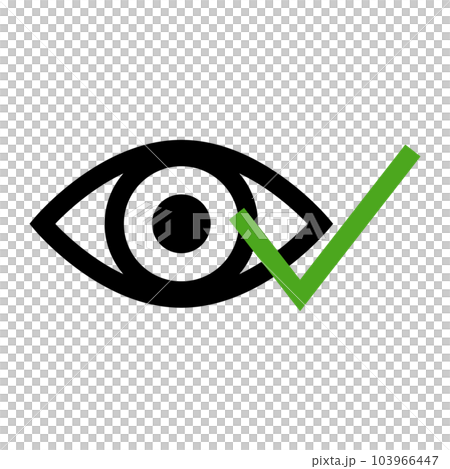 Eyes and checkmarks. Visual check. vector. - Stock Illustration ...