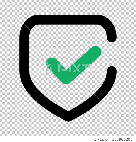 Modern checkmark shield icon. safety or... - Stock Illustration ...