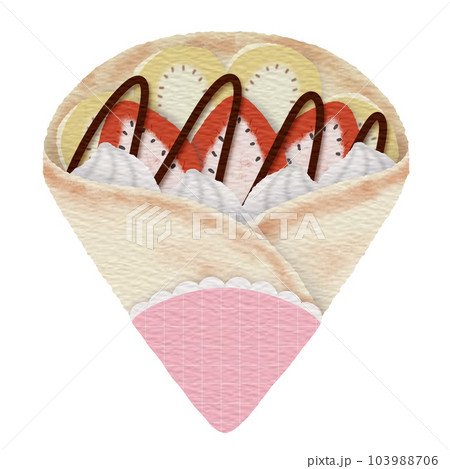 Japanese crepe cake with packagingのイラスト素材 [103988706] - PIXTA