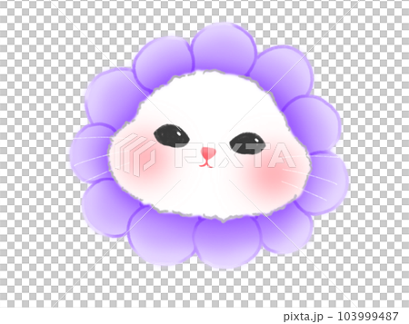 purple flower cat - Stock Illustration [103999487] - PIXTA