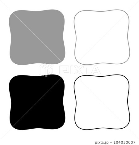Square have rounded corners rectangle shape set...のイラスト素材 [104030007 ...