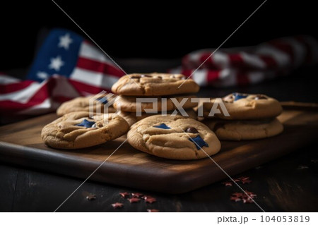 Happy USA Flag Day - Homemade cookies with a...のイラスト素材 [104053819] - PIXTA