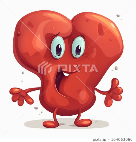 Cartoon liver with detoxification functionのイラスト素材 [104063066] - PIXTA
