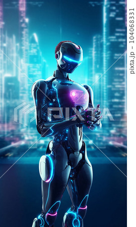 Robot, electronic and digital access, user...のイラスト素材 [104068331] - PIXTA