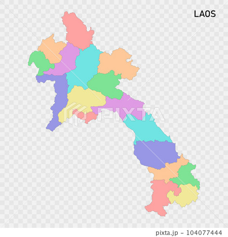 Isolated colored map of Laosのイラスト素材 [104077444] - PIXTA