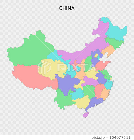 Isolated colored map of Chinaのイラスト素材 [104077511] - PIXTA