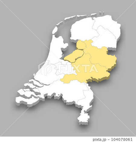 East region location within Netherlands mapのイラスト素材 [104078061] - PIXTA