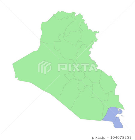High quality political map of Iraq and Kuwait...のイラスト素材 [104078255] - PIXTA