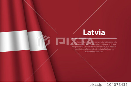 Wave flag of Latvia with copyspace background.のイラスト素材 [104078435] - PIXTA
