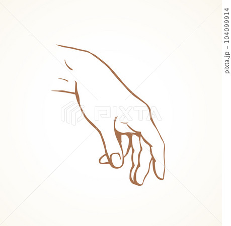 Relaxed hand. Vector drawingのイラスト素材 [104099914] - PIXTA