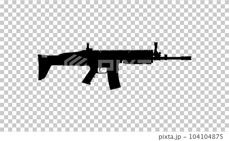 SCAR assault rifle gun vector icon isolated on... - Stock Illustration ...