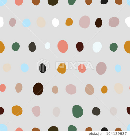 Seamless neutral polka dots pattern. Abstract...のイラスト素材 [104129627] - PIXTA