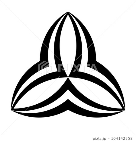 Triquetra shaped symbol. Three lenses or also...のイラスト素材 [104142558] - PIXTA