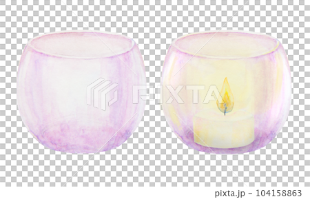 Set of violet glass candlestick and vase. Hand...のイラスト素材 [104158863 ...