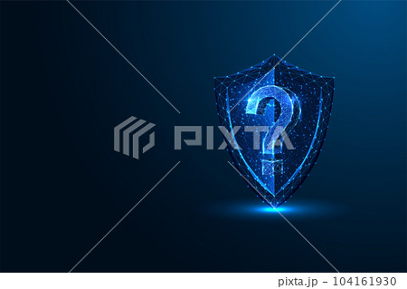 Abstract protective shield and question mark on...のイラスト素材 [104161930 ...