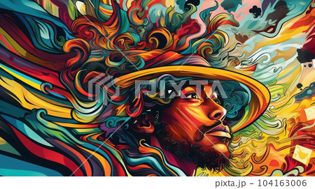 Illustration of male painting colorful reggae...のイラスト素材 [104163006] - PIXTA